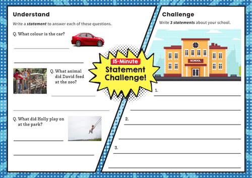 Statements – Y2 SPaG Challenge Mat | Teaching Resources