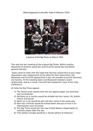 Meetings of Tehran and Yalta | Teaching Resources