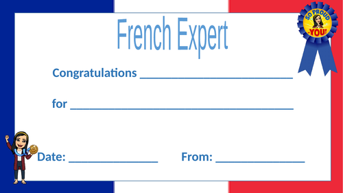 French Award Certificate | Teaching Resources