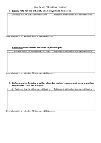 AQA - America 1920-1973 - Bust - Successes and limitations of the New ...