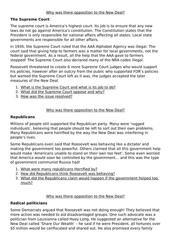 AQA - America 1920-1973 - Bust - Why was there opposition to the New ...