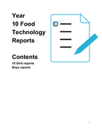 10 Food Technology Reports | Teaching Resources
