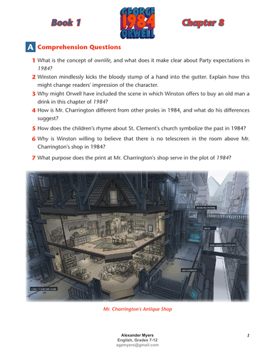 George Orwell - 1984 - Book 1, Ch. 8: Symbolism (IGCSE WORKSHEETS ...
