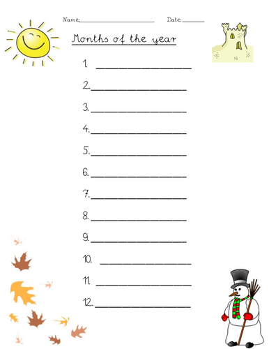 Months of the year worksheets for Mixed abilities | Teaching Resources