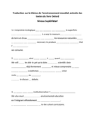 IB French B l'environnement mondial | Teaching Resources