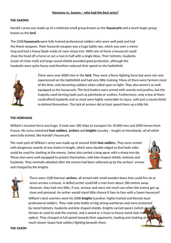 Why did William win. Battle of Hastings. Army tactics and strength ...