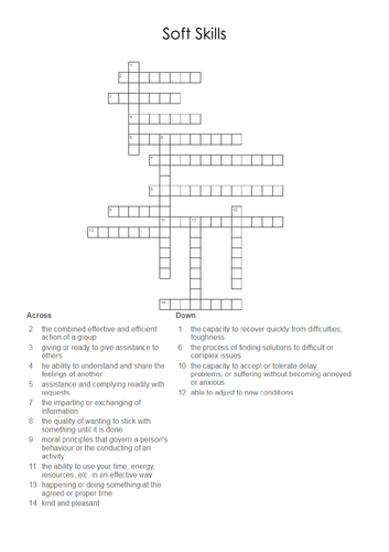 6x Employability Soft Skills Revision crosswords worksheets | Teaching ...