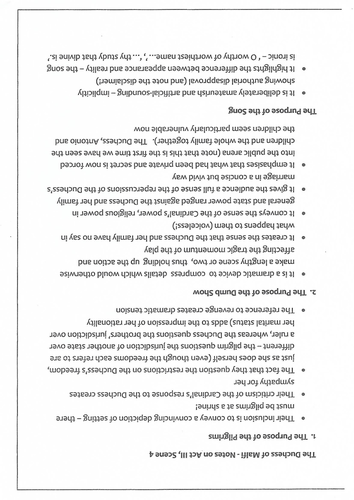 Duchess of Malfi notes on act 3 scene 4 | Teaching Resources