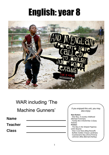 War Poetry & The Machine Gunners bundle | Teaching Resources