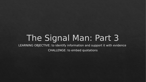 The Signal Man SoW & Resources | Teaching Resources