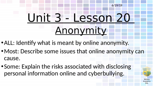 20 Ict Igcse Edexcel Unit 3 Operating Online Anonymity