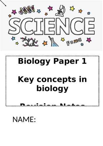 Biology Key Concepts revision booklet | Teaching Resources