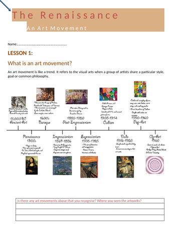 The Renaissance | Classwork | Activity | Assessment | Teaching Resources