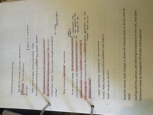 GCSE Dr Jekyll and Mr Hyde Level 9 Exemplar Essay Tension and Suspense ...