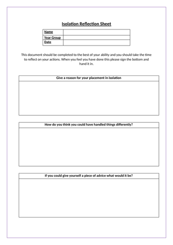 Internal Isolation Pack | Teaching Resources