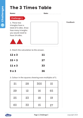 3 Times Table Resource Pack: Teaching, Practising & Investigating ...