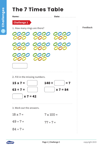 7 Times Table Resource Pack: Teaching, Practising & Investigating ...