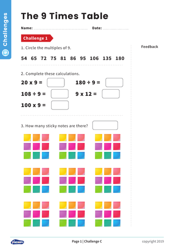 9 Times Table Resource Pack: Teaching, Practising & Investigating ...