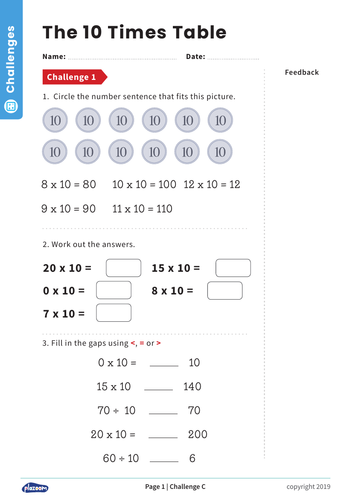 10 Times Table Resource Pack: Teaching, Practising & Investigating ...