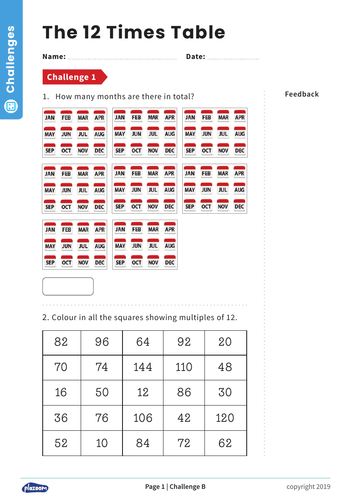 12 Times Table Resource Pack: Teaching, Practising & Investigating ...