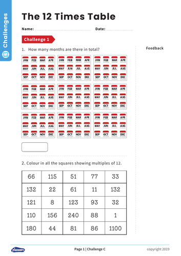12 Times Table Resource Pack: Teaching, Practising & Investigating ...