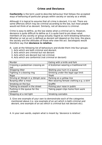 Crime and Deviance Topic 1 and 2 AQA 9-1 | Teaching Resources