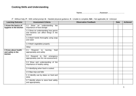Cooking Skills Assessment Programme | Teaching Resources