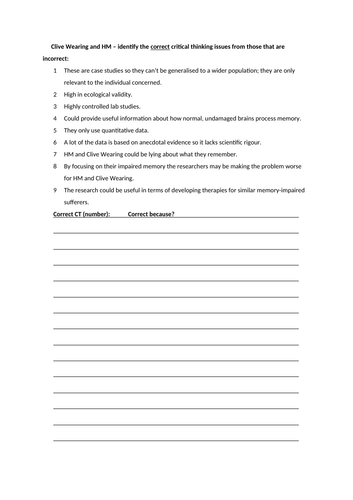 IB Psychology Cognitive Processing | Teaching Resources