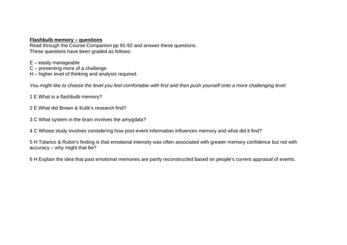 IB Psychology, Emotion and Cognition | Teaching Resources