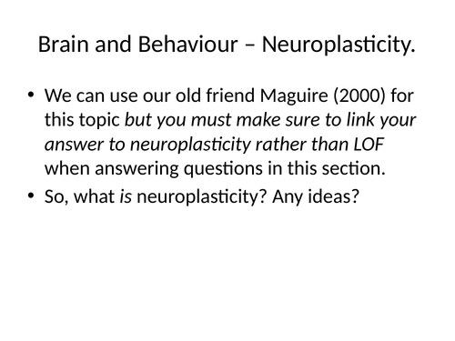 IB Psychology The Brain and Behaviour | Teaching Resources