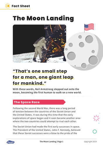 KS2 Comprehension Worksheets – Space: The Moon Landing | Teaching Resources