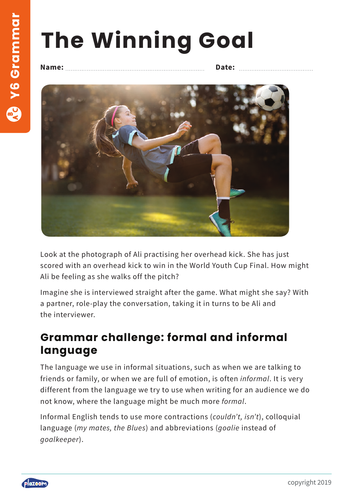 Tricky Grammar Worksheets – Y6 – Formal And Informal Language ...