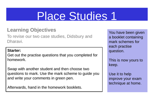 Changing Places - Lesson 6: Place Study Revision | Teaching Resources