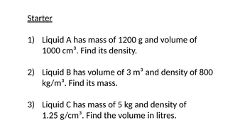 Density of a Mixture of Liquids | Teaching Resources