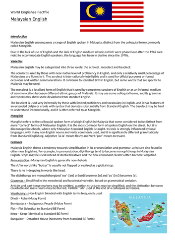 GLOBAL ENGLISH - Malaysian English Factfile (AQA-A-LEVEL-ENGLISH ...