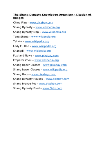 The Shang Dynasty Knowledge Organiser/ Revision Mat! | Teaching Resources