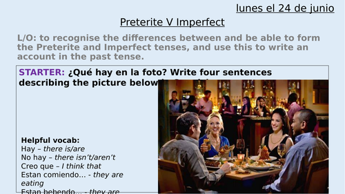 Preterite V Imperfect tense | Teaching Resources