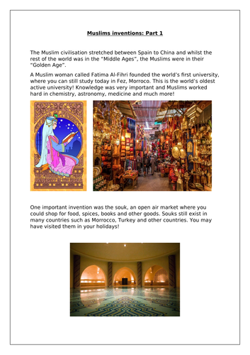 Muslim inventions part 1 RE ISLAM | Teaching Resources