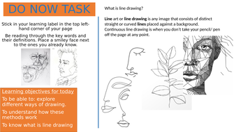 Yr 9 Art Line drawing, PowerPoint with resources | Teaching Resources