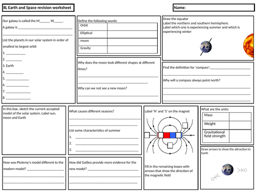 Exploring Science 8L Revision Summary - Earth and Space | Teaching ...