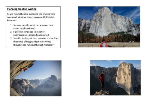 Creative writing - Free Solo - AQA Language | Teaching Resources