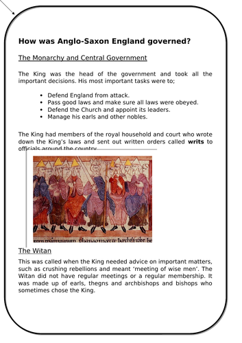 KT1 Anglo-Saxon and Norman England Lessons and Workbook | Teaching ...