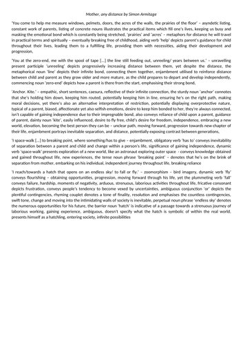 Mother, Any Distance - Simon Armitage key quotes analysis | Teaching ...