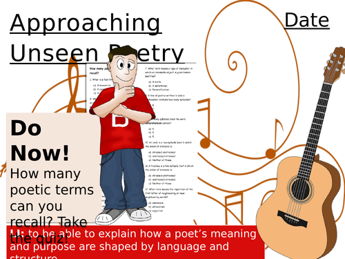 Unseen Poetry Lesson 6 | Teaching Resources