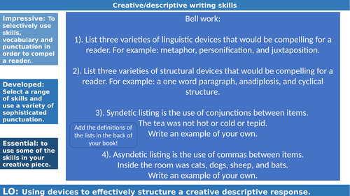 AQA Language Paper 1 Question 5 Creative Writing Silent Hill | Teaching ...