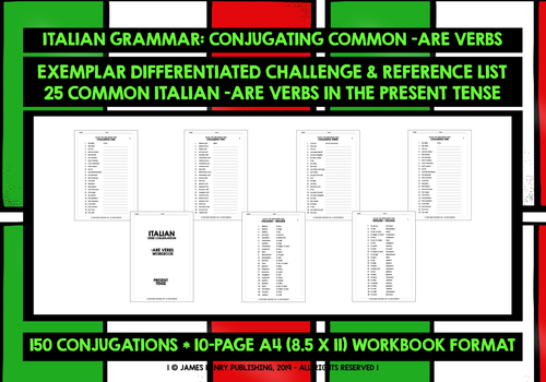 ITALIAN ARE VERBS PRESENT TENSE | Teaching Resources