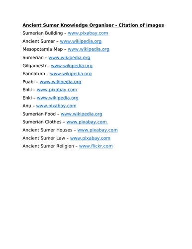 Ancient Sumer Knowledge Organiser/ Revision Mat! | Teaching Resources