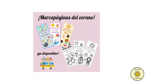 Marcapáginas del verano. Summer bookmarks. Summer activities ...
