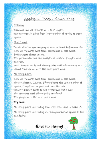 Apples in Trees Number Bonds Addition Subtraction Fun Pack | Teaching ...