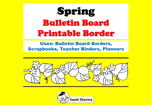 Spring Bulletin Board Printable Borders for Coloring | Teaching Resources